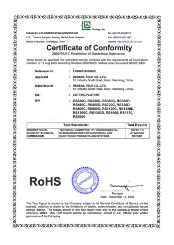 Grabadora Láser - Redsail Certificado